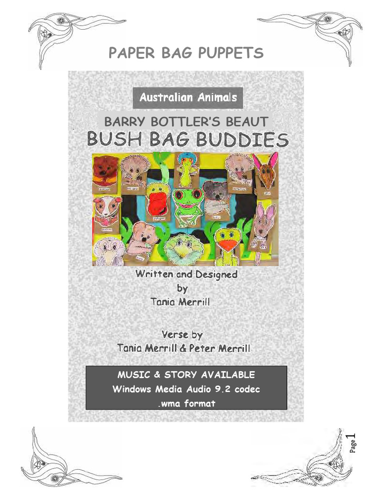 Paper Bag Puppets: Barry Bottle S Beaut | PDF