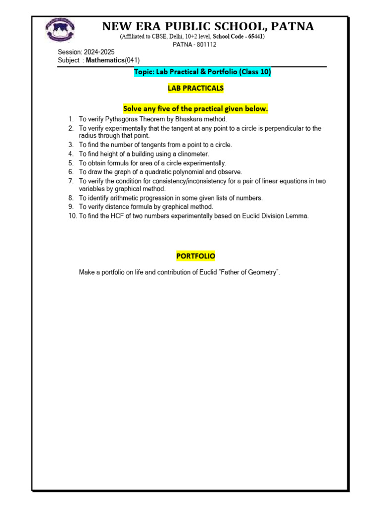 Class_X_Project_&_Portfolio | PDF | Circle | Tangent Class_X_Project_&_Portfolio | PDF | Circle | Tangent