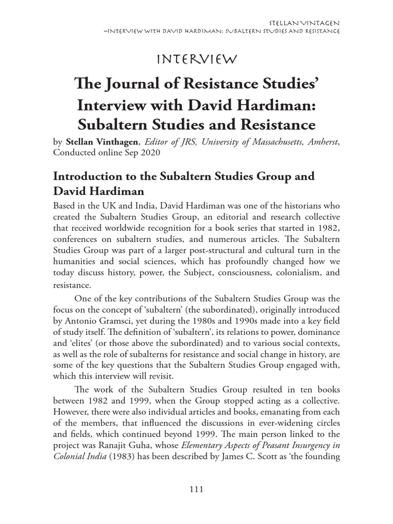 Subaltern Studies: An Insider's View | PDF | Mahatma Gandhi | Marxism