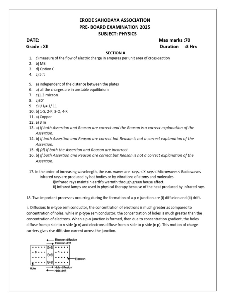 Esa Pre Board Xii Phy 2025 Ms | PDF | Electromagnetic Induction | Inductance