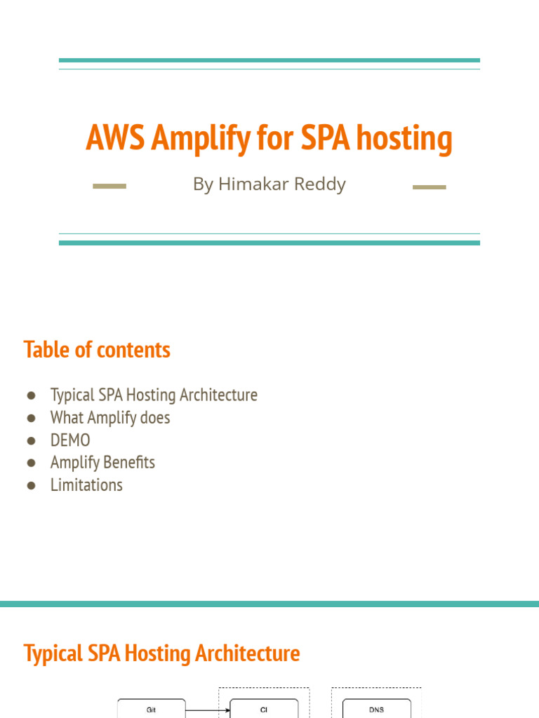 AWS Amplify For SPA CICD & Hosting | PDF