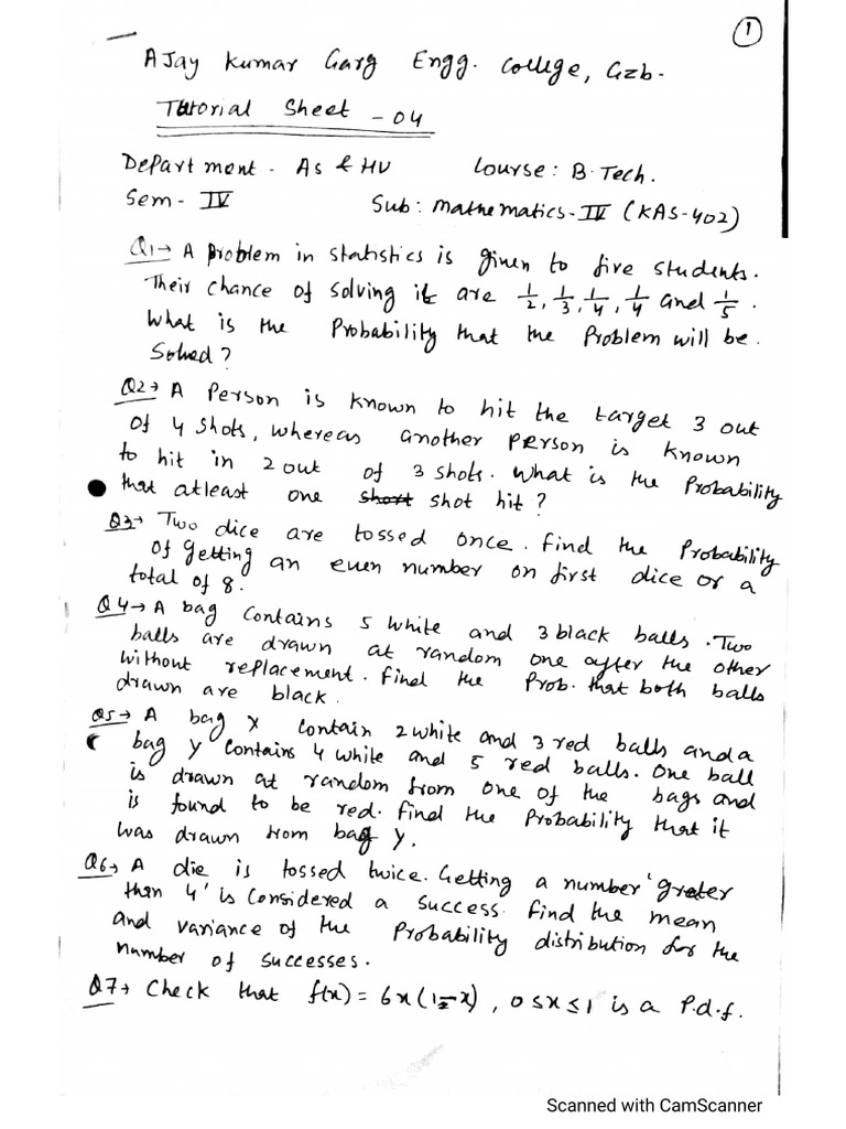 3) Maths Unit4 Tut4 | PDF