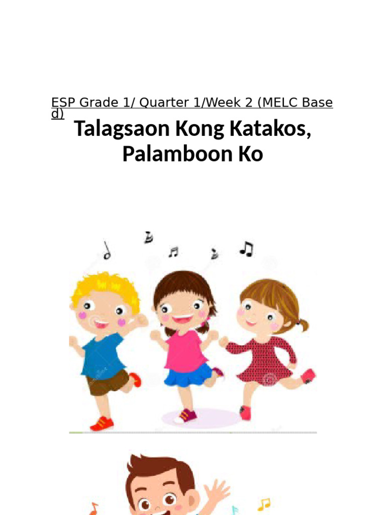 ESP Grade 1 Quarter 1 Week 2 | PDF