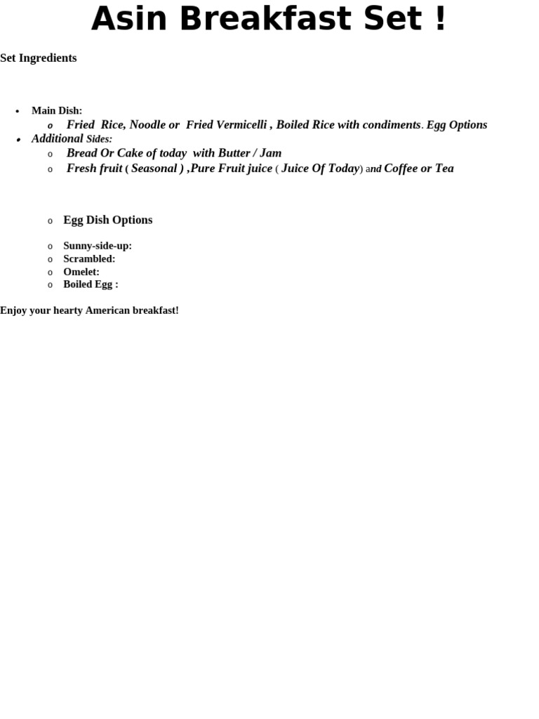 American Breakfast | PDF