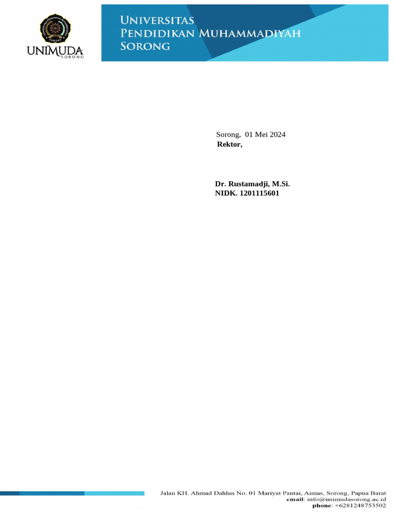 KOP UNIMUDA Sorong | PDF