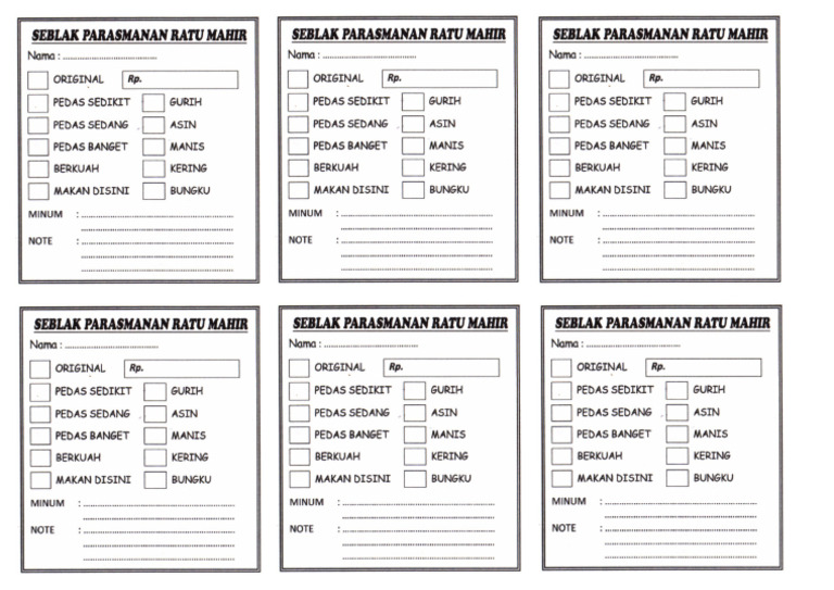 Seblak Prasmanan Ratu Mahir | PDF