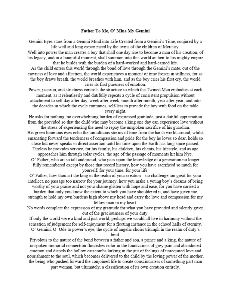 Father To Me | PDF | Love