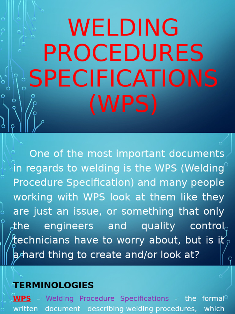 Understanding Welding Procedure Specifications | PDF