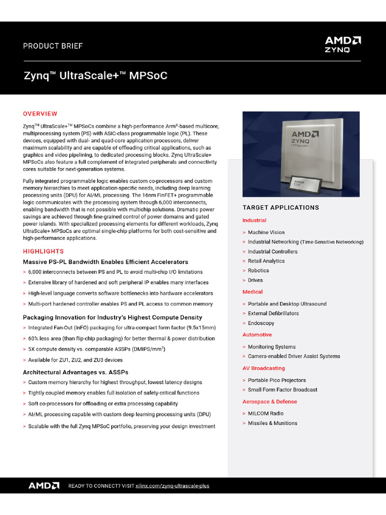 Zynq Ultrascale Plus Product Brief | PDF | Computing | Computer Engineering