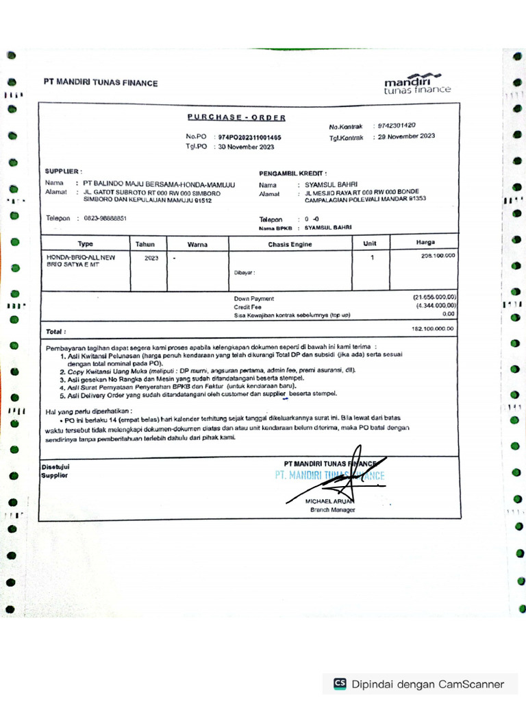 PO An Syamsul Bahri | PDF