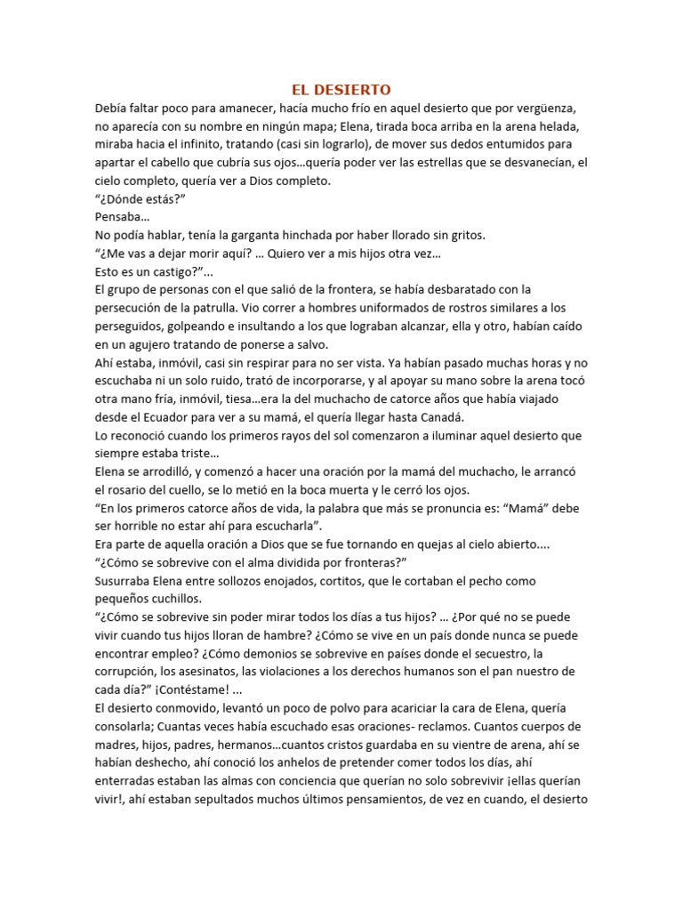 El Desierto Cuento | PDF | Desierto