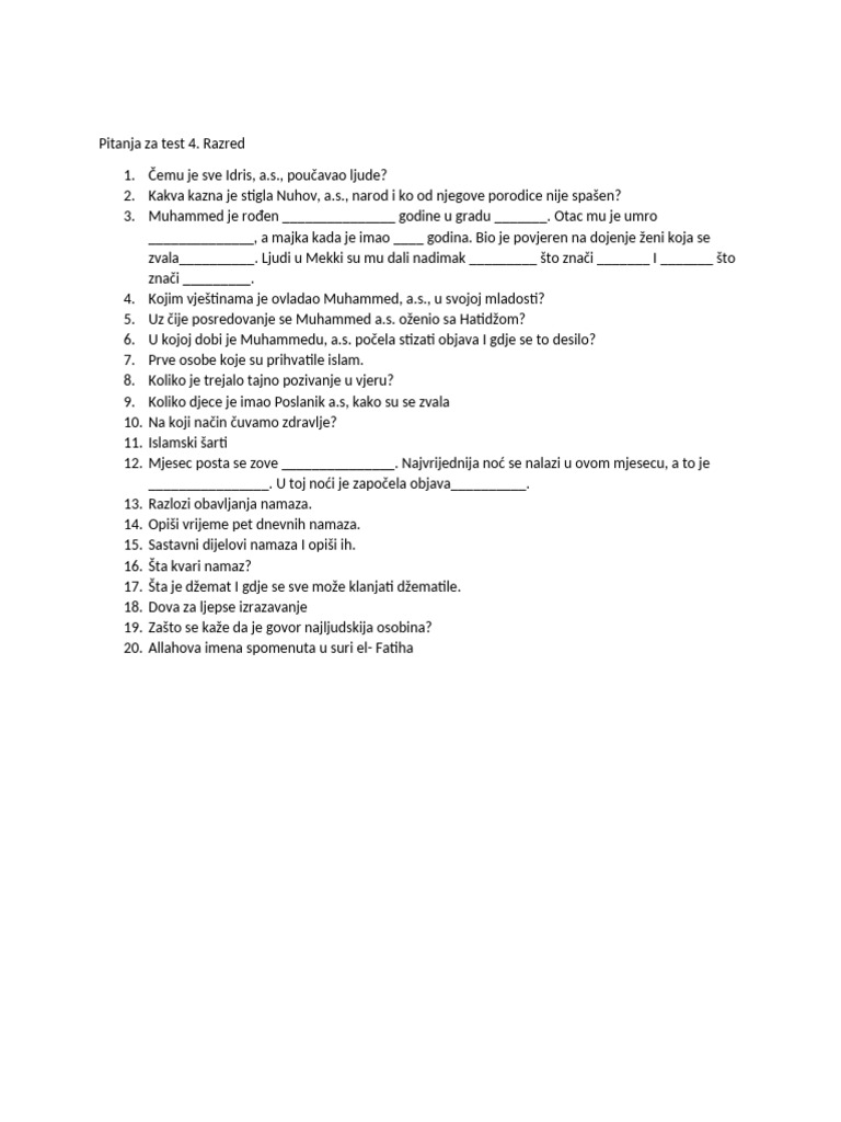 Pitanja Za Test 4 | PDF