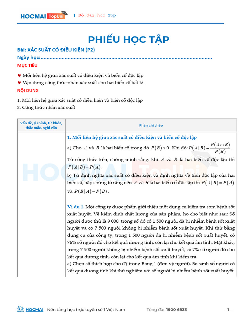 02 Xac Suat Co Dieu Kien P2 Toan 12 | PDF