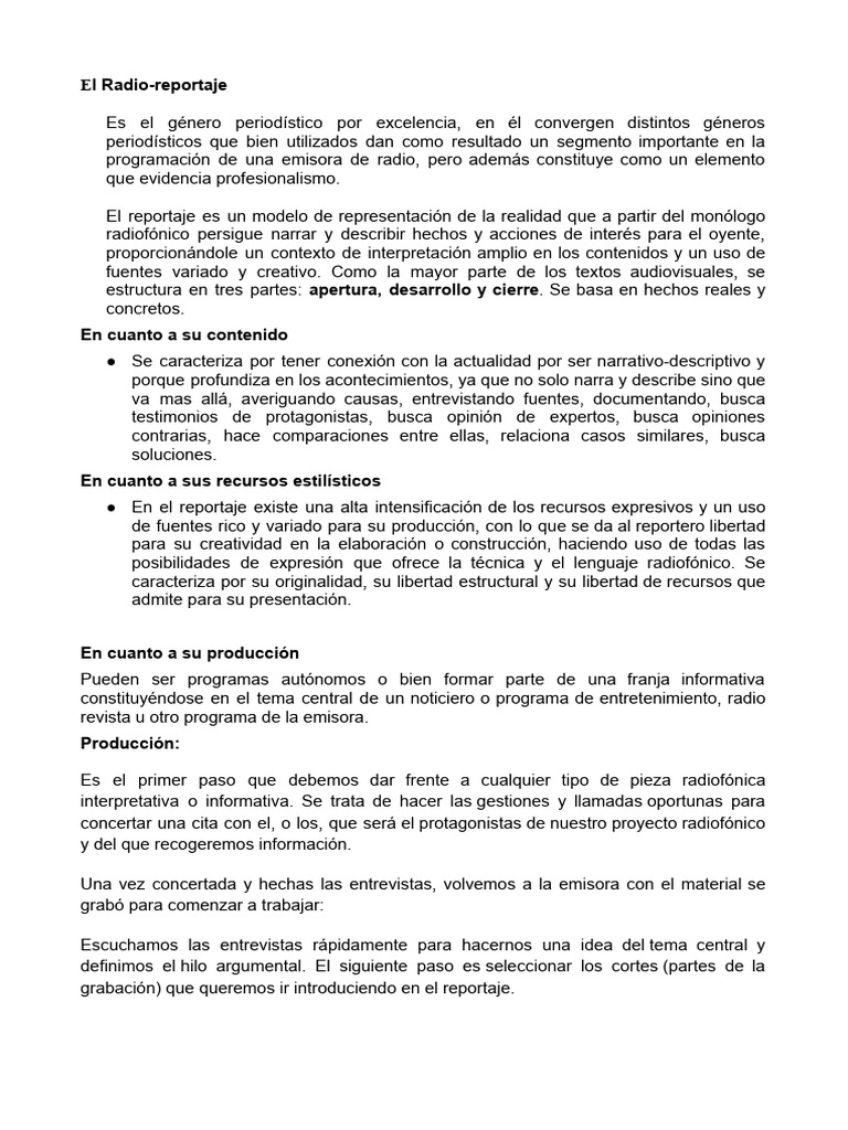 2 El Radio Reportaje | PDF | Radiodifusión
