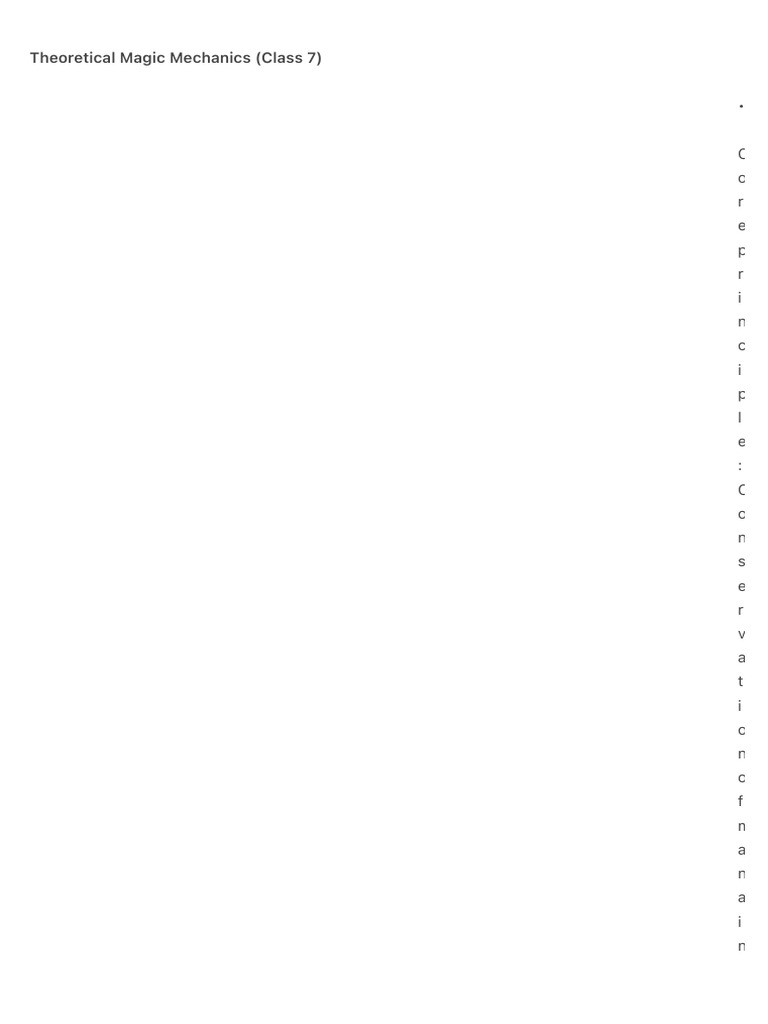 Theoretical Magic Mechanics (Class 7) | PDF