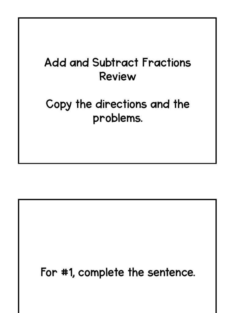 Adding and Subtracting Fractions Guide | PDF
