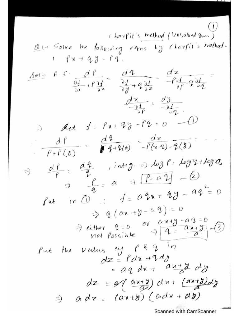 6) Maths Unit1 Extra Question Charpit's Method, Cauchy's Method & Non - Linear Pde | PDF