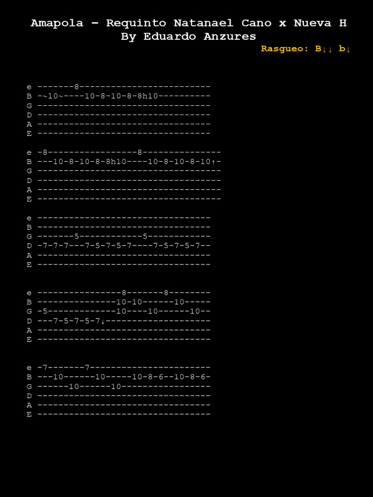 Amapola - Requinto Natanael Cano X Nueva H | PDF