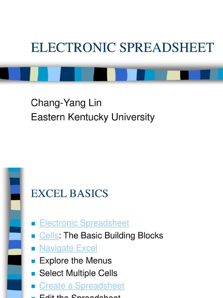 Electronic Spreadsheet | PDF