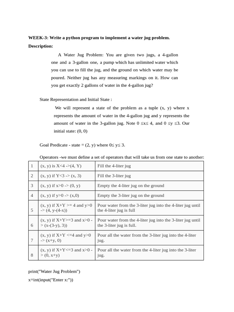 3.water jug | PDF | Applied Mathematics | Theoretical Computer Science