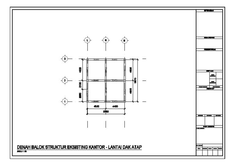 Denah Balok Struktur Kantor-Dak Atap | PDF