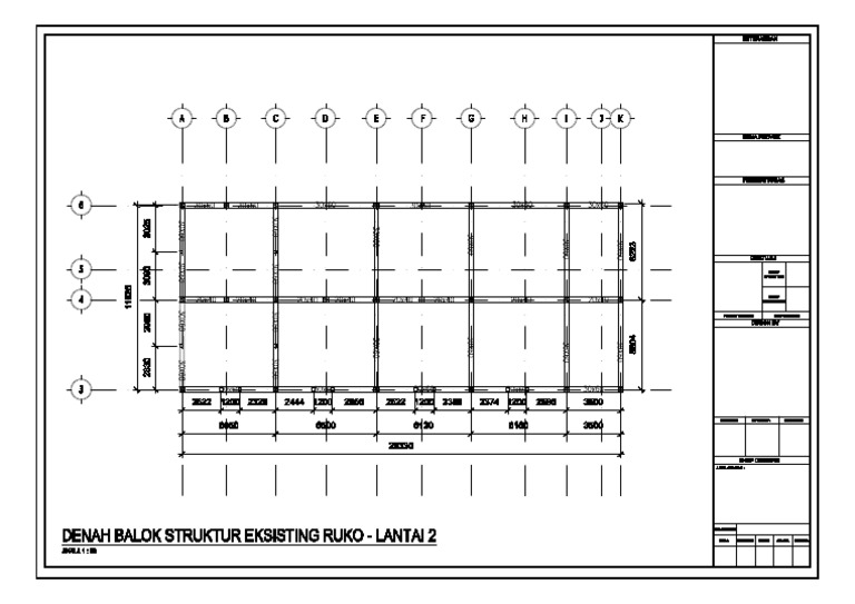 DENAH BALOK STRUKTUR RUKO-LANTAI 2 | PDF