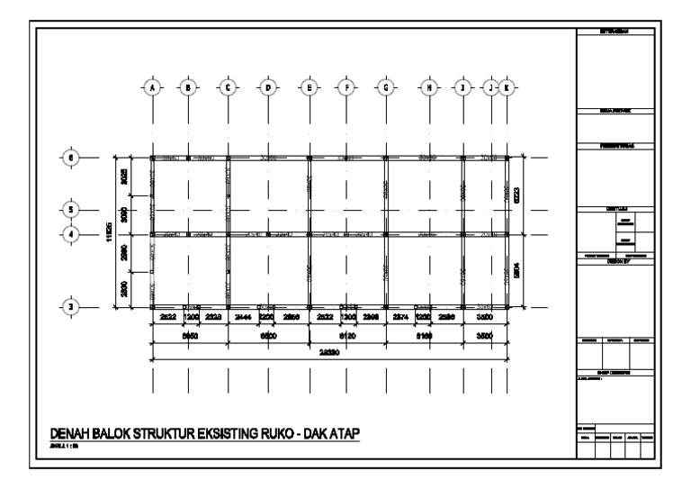 Denah Balok Struktur Ruko-Dak Atap | PDF