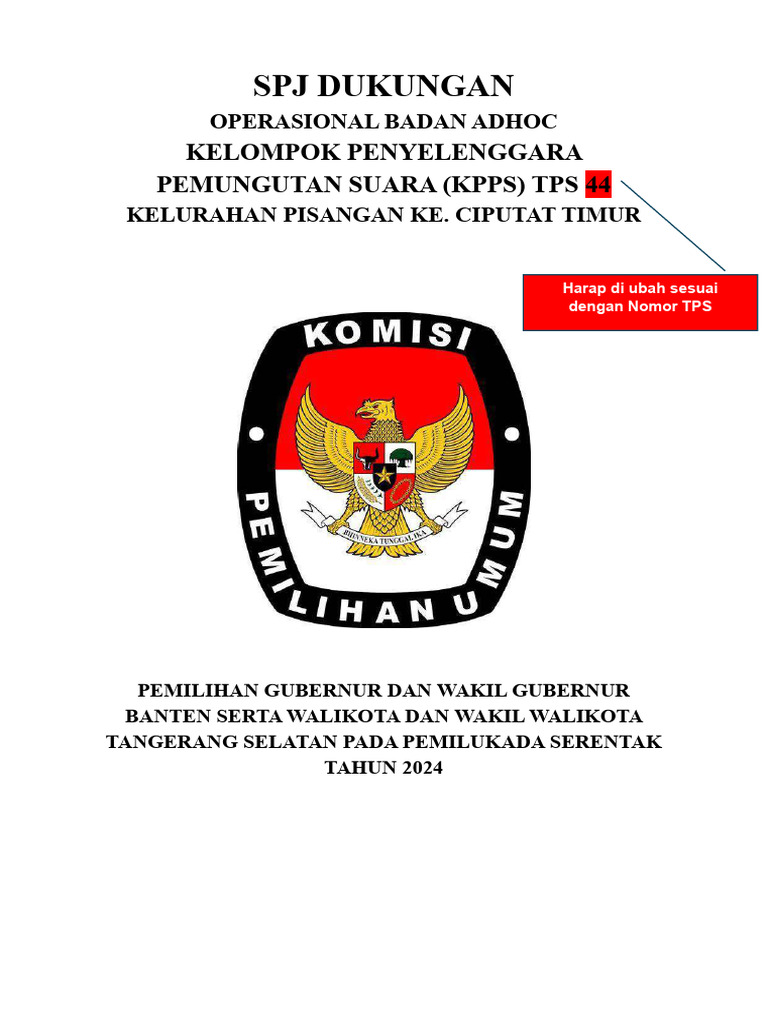Contoh SPJ BOP KPPS Lengkap - Compressed | PDF