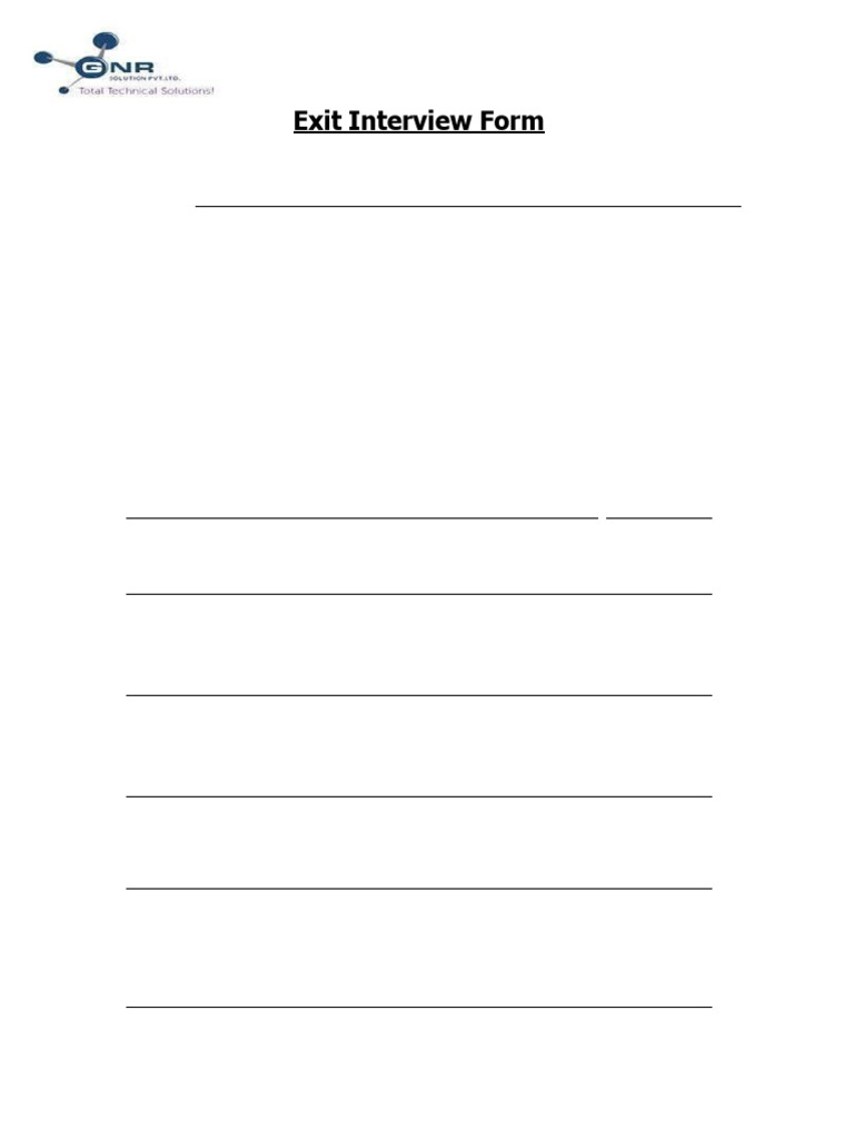 Exit Interview Feedback Form | PDF | Business | Labor