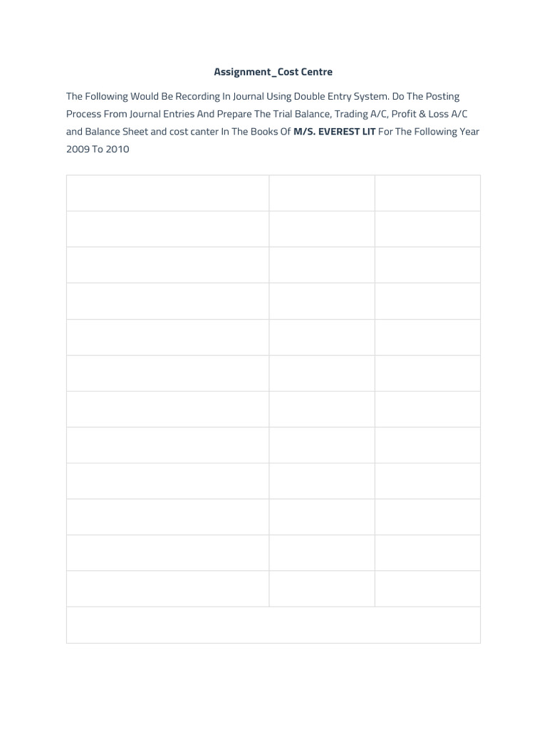 Assignment Cost Centre Pdf Annual Percentage Rate Financial