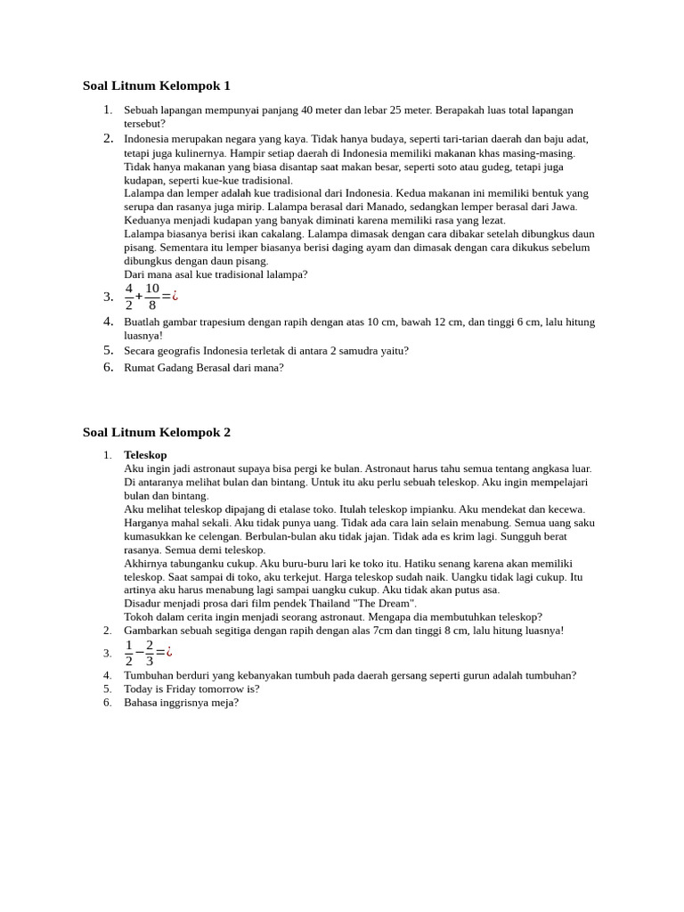 Soal Posi Games | PDF