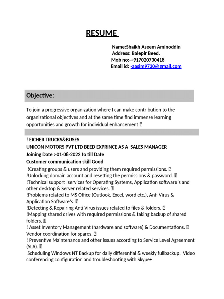 Aseem Resum New | PDF