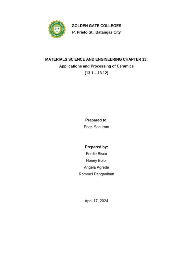 Group 1 Chapter 13 Finally | PDF | Refractory | Abrasive