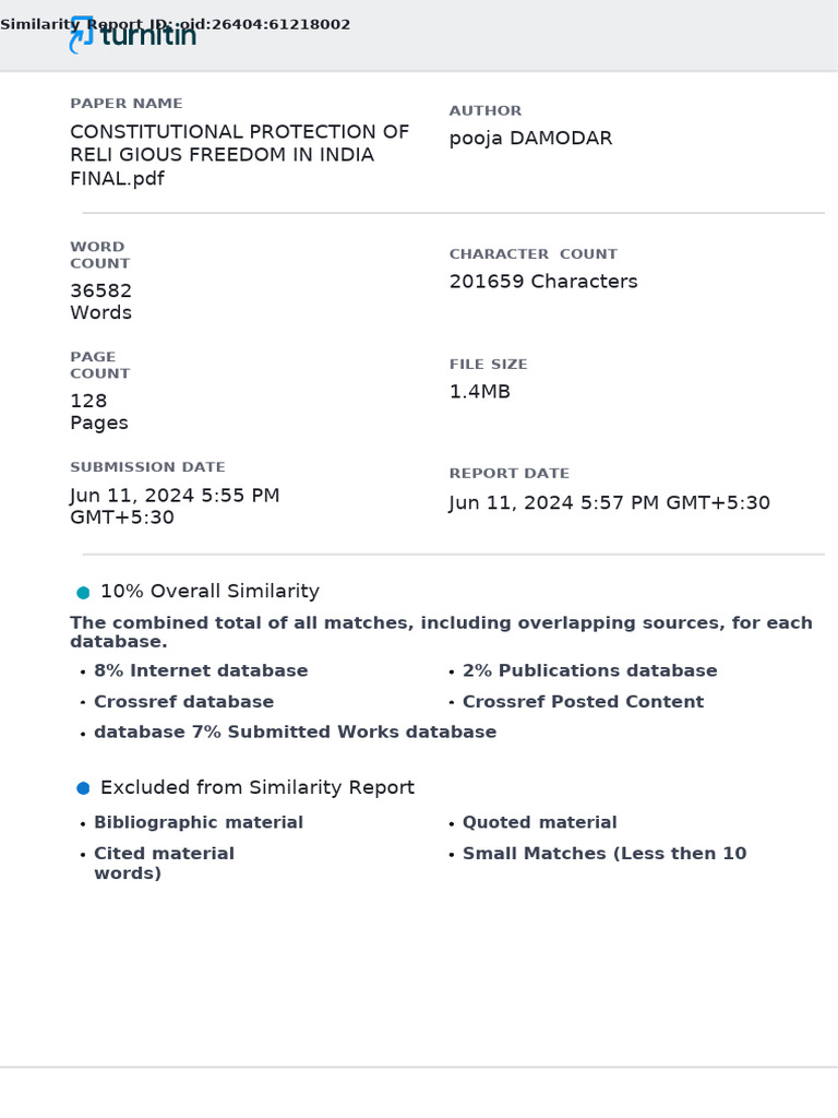 Constitutional Protection of Religious Freedom in India Final PDF | PDF ...