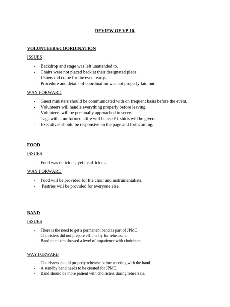 VP 10 Review: Coordination and Finance Issues | PDF