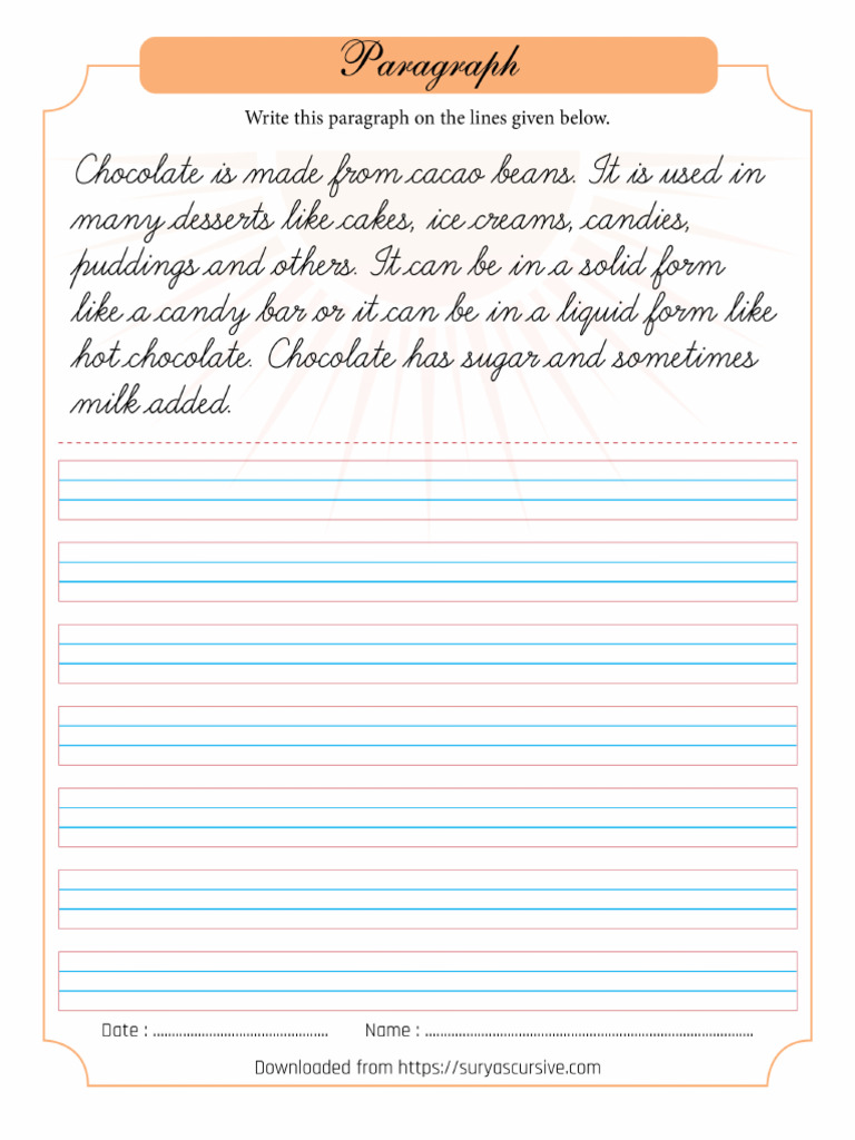 Cursive Paragraph Chocolate 4L | PDF