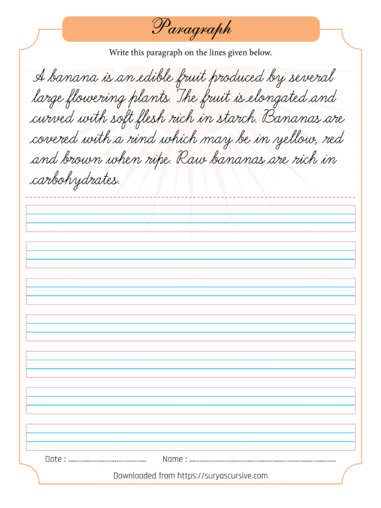 Cursive Paragraph Banana 4L | PDF