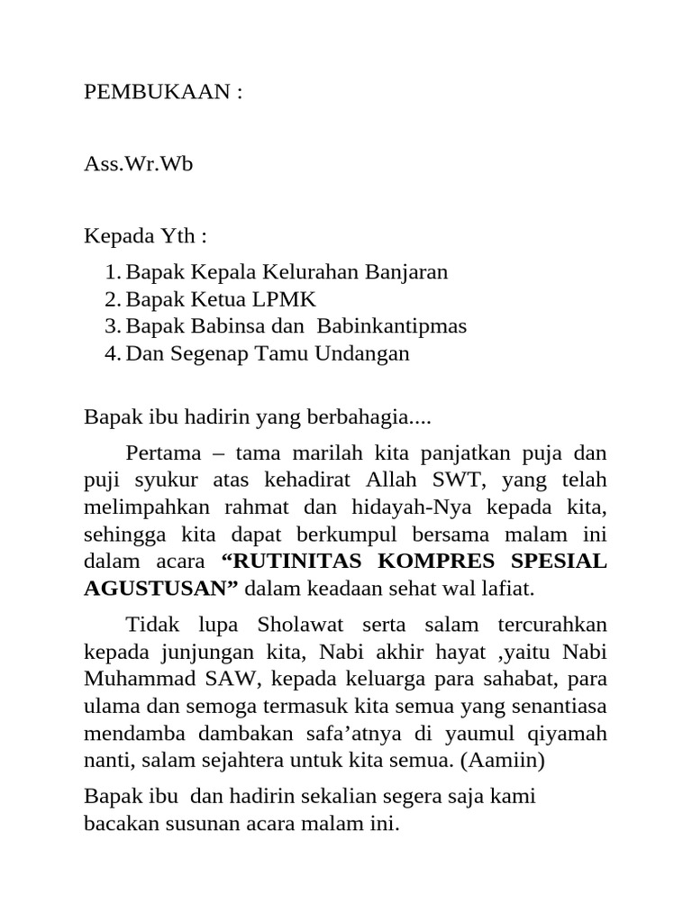 Acara Agustusan | PDF