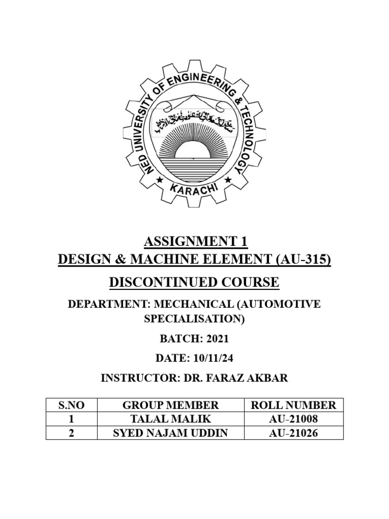 ASSIGNMENT 1 24 | PDF | Strength Of Materials | Rivet