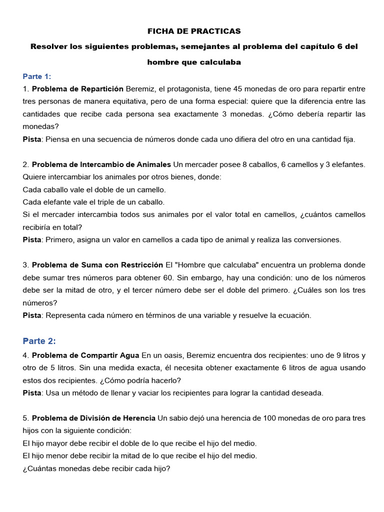 Ficha de Practicas - Cap 6 | PDF | Ecuaciones