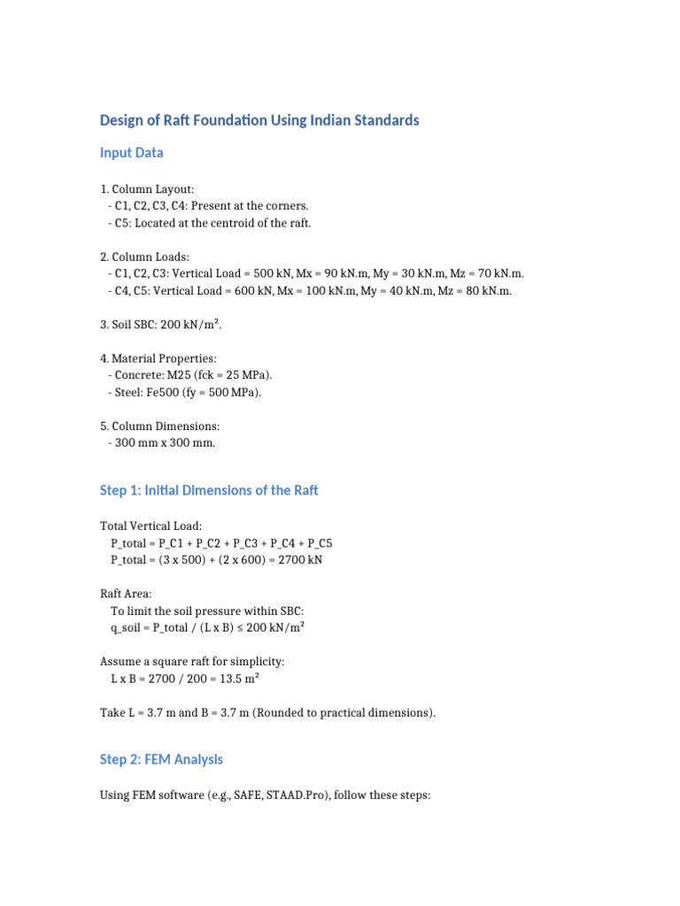 Raft Foundation Design | PDF | Continuum Mechanics | Materials