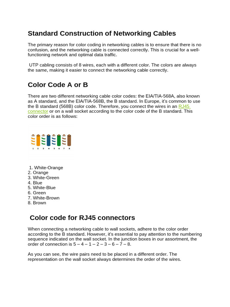 Standard Construction of Networking Cables | PDF | Electricity ...