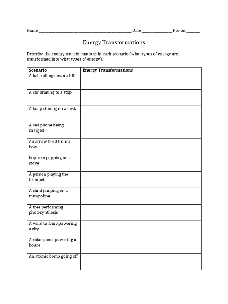 Energy Transformations | PDF
