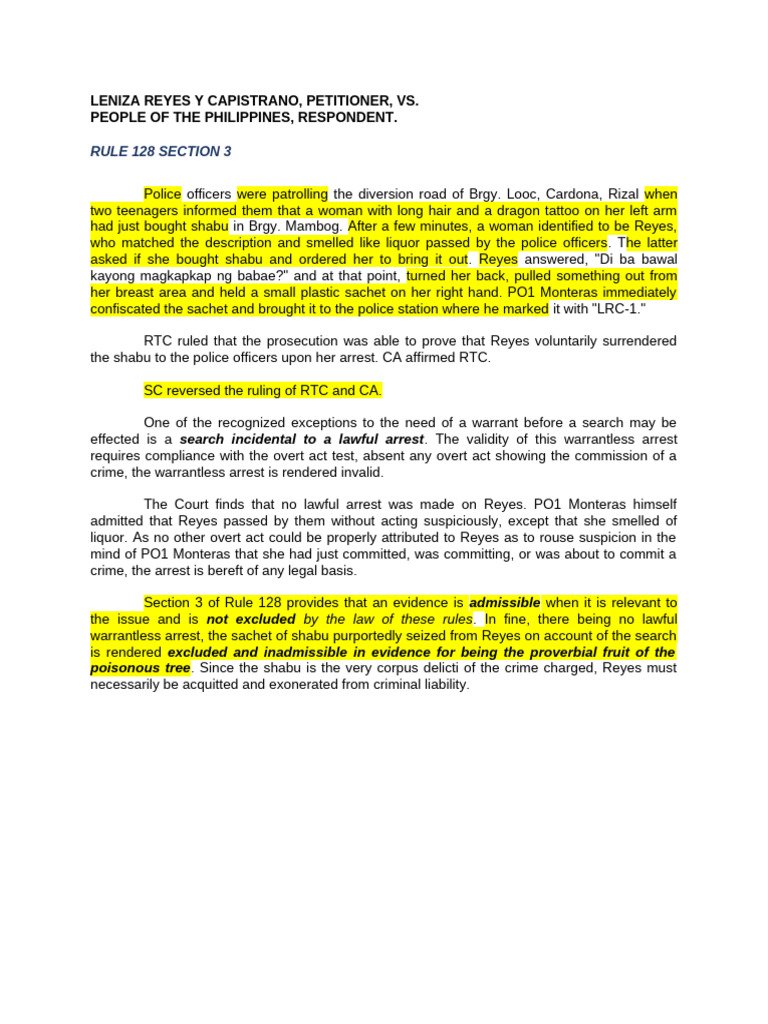 Reyes y Capistrano vs. People | PDF