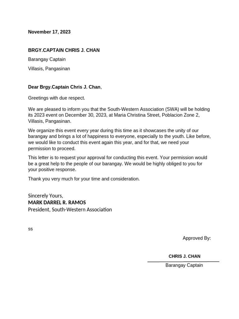 REQ. LETTER FOR MAYOR and CAPT. | PDF