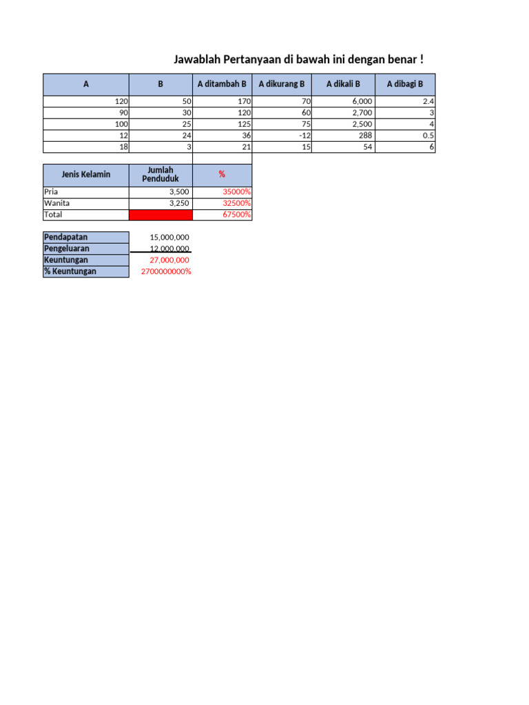 tes excel 1 | PDF