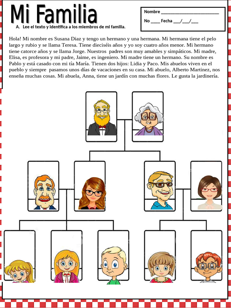 Mi Familia Hoja de Trabajo 70096 | PDF