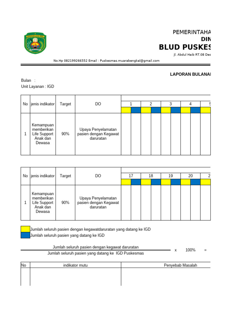 Laporan Harian Indikator Mutu Igd | PDF
