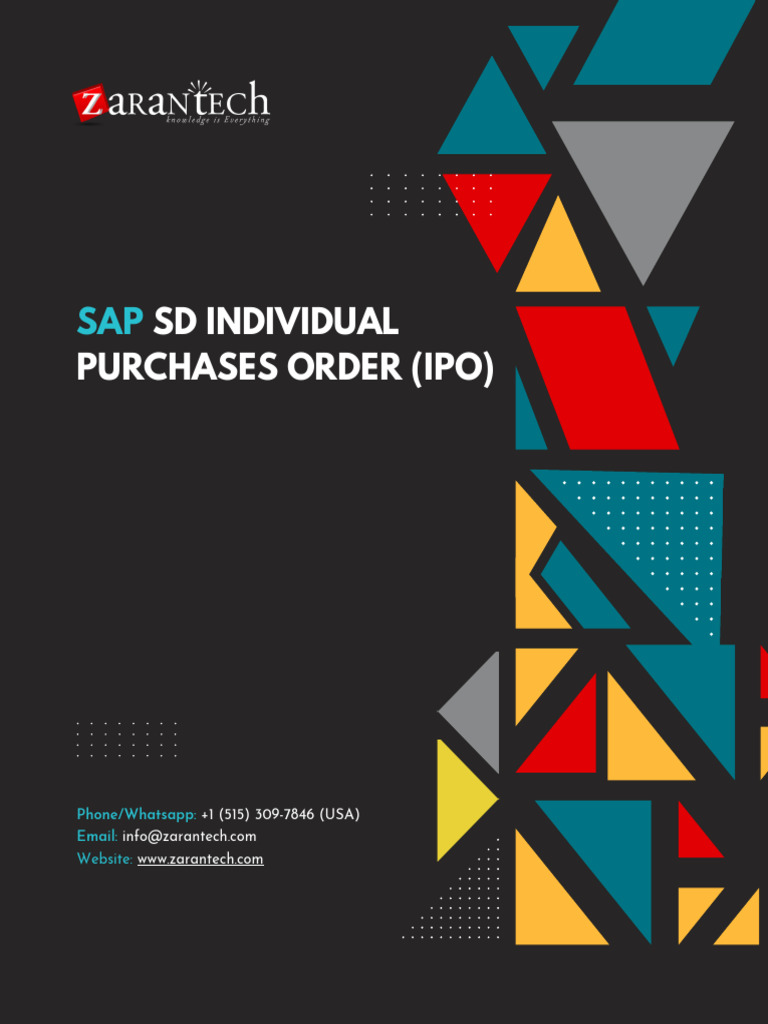 Sap SD Individual Purchases Order Ipo | PDF | Business | Supply Chain ...