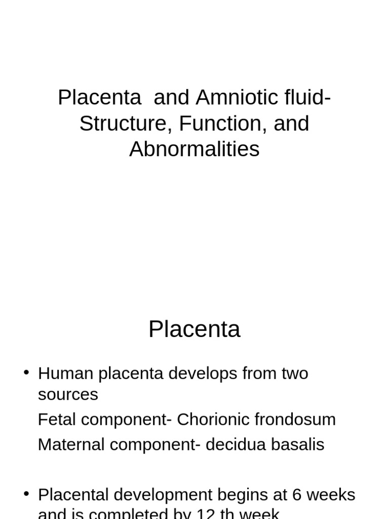 Placenta and Amniotic Fluid Structure Function | PDF | Placenta | Fetus
